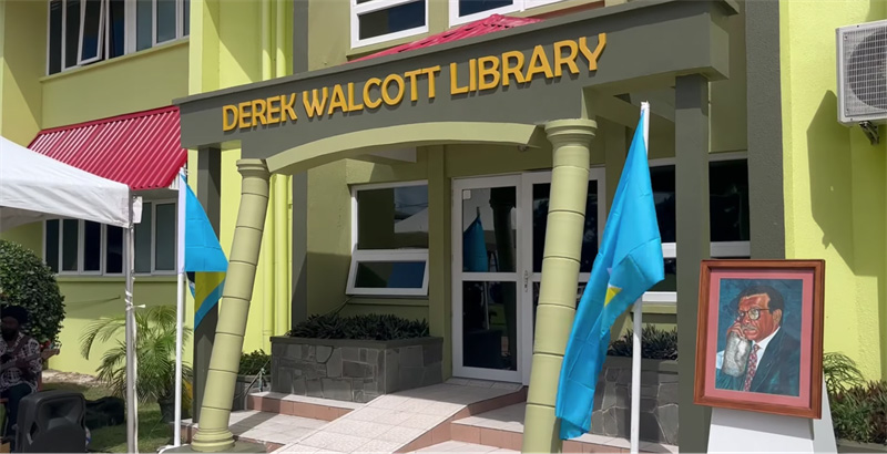 Derek Walcott Library Opens At SALCC - St. Lucia Times