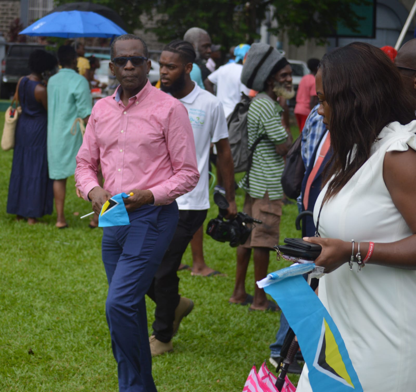 Saint Lucians Braved The Inclement Weather To Support Julien Alfred - St. Lucia Times